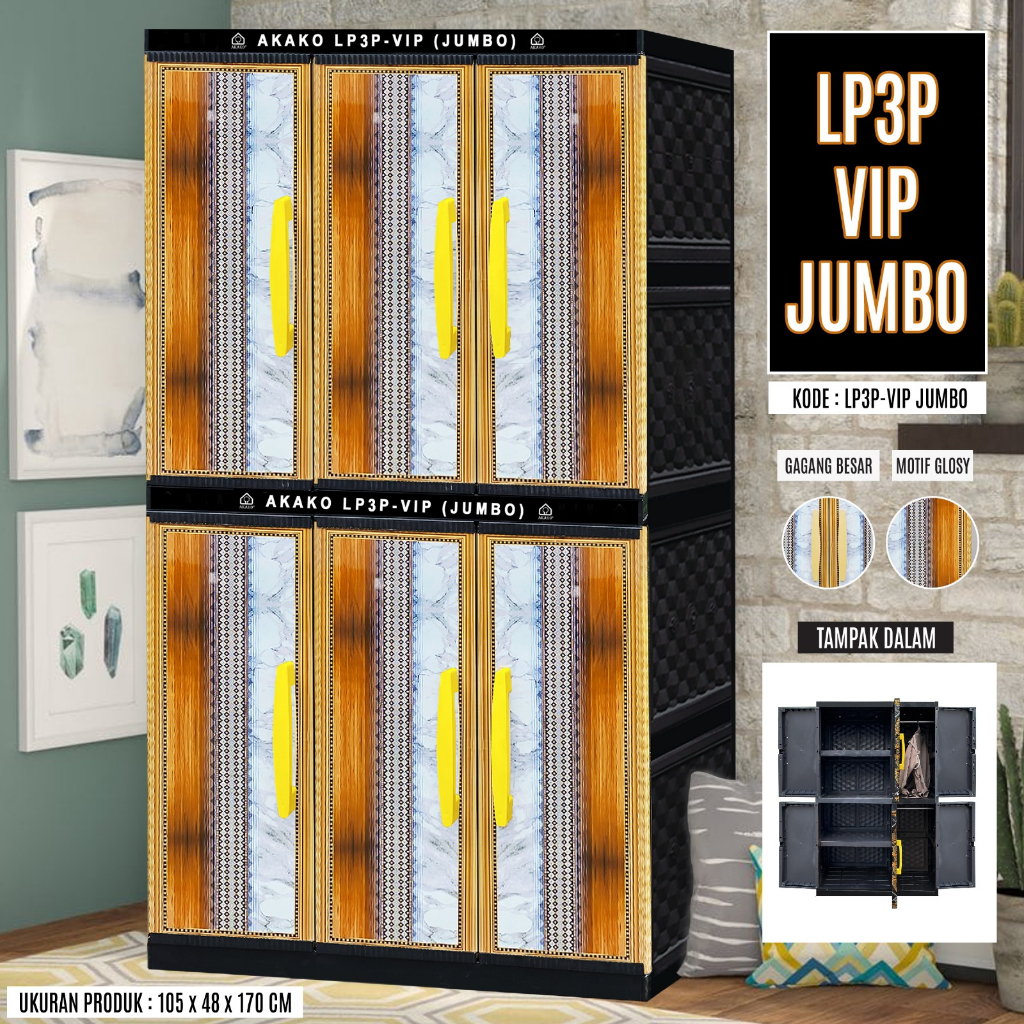 Jual Lemari Pakaian Baju Plastik LP3P SUPER JUMBO BESAR Akako ELITE 3 ...