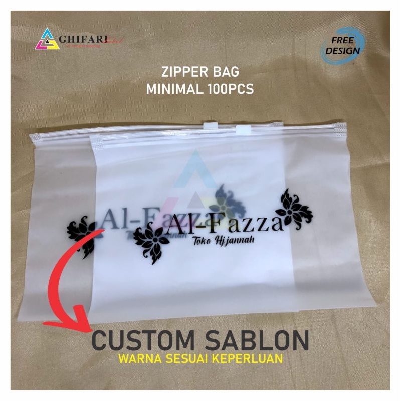 Jual zipper Bag / zipper lock / sablon custom free desain / plastik ...