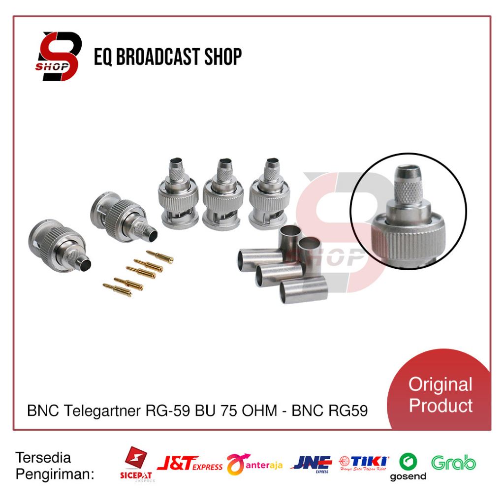 Jual BNC Telegartner RG-59 B/U 75 OHM - BNC RG59 / Konektor BNC ...