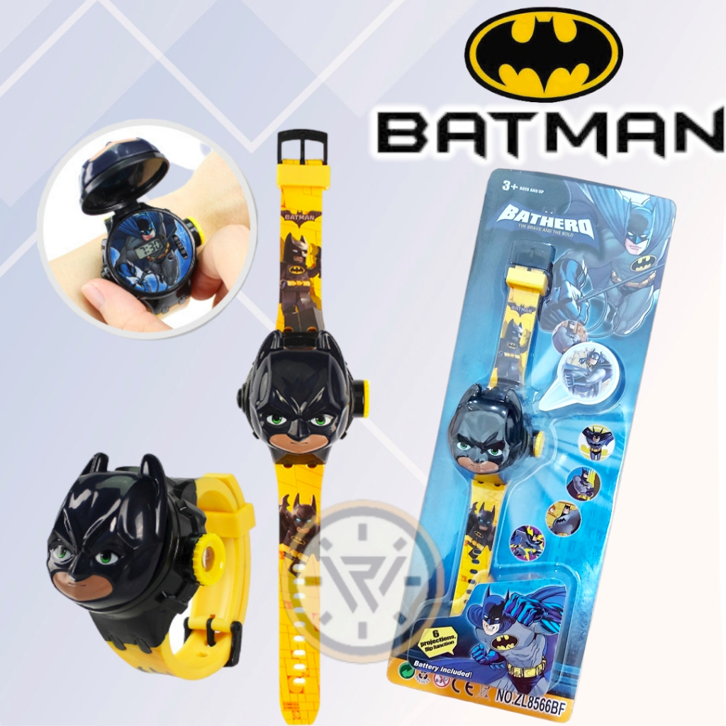 Jual Jam tangan anak laser proyektor kepala karakter batman 3D dengan 6 ...