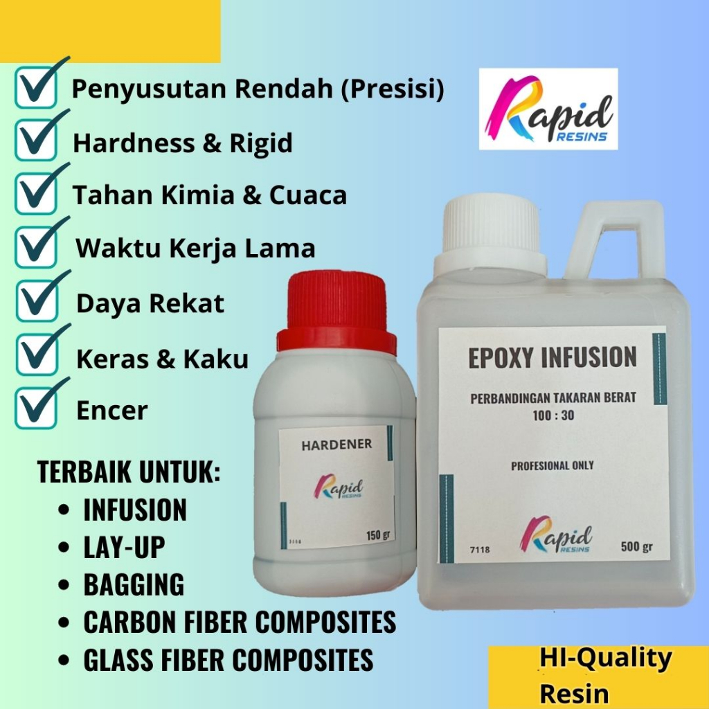 Jual 650 gram Epoxy Resin Vakum Infus Vacuum Infusion Komposit ...