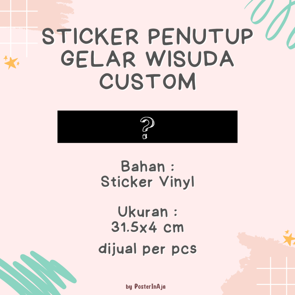 Jual Sticker Stiker Penutup Gelar untuk Banner Wisuda ke- LULUS an ...