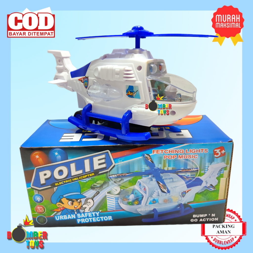 Jual MAINAN ANAK HELIKOPTER POLISI BESAR HELICOPTER POLICE BUMP N GO ...