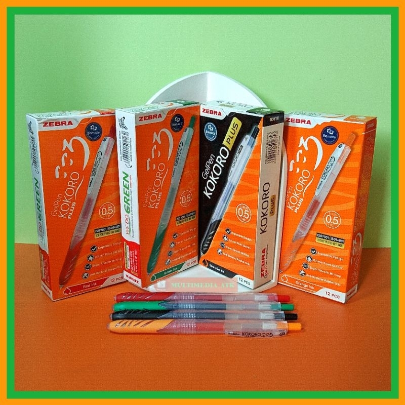 Jual PEN ZEBRA KOKORO PLUS 0.5 \ PULPEN KOKORO GEL PLUS | Shopee Indonesia