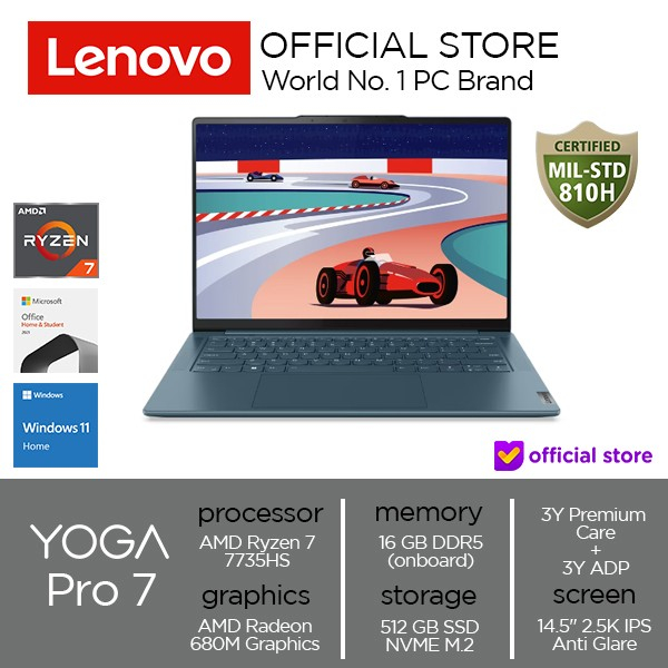 Jual [READY] Lenovo Yoga Pro 7 14ARP8 AMD Ryzen 7 7735HS 16 GB 512 GB SSD14.5" 2.5K (2560x1600 ...