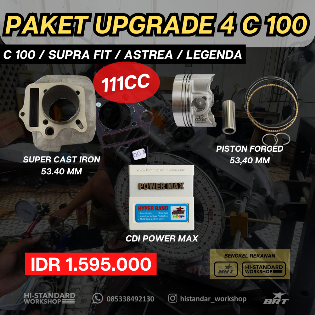 Jual PAKET UPGRADE 4 BRT C100 SUPRA FIT ASTREA LEGENDA BLOK+PISTON ...