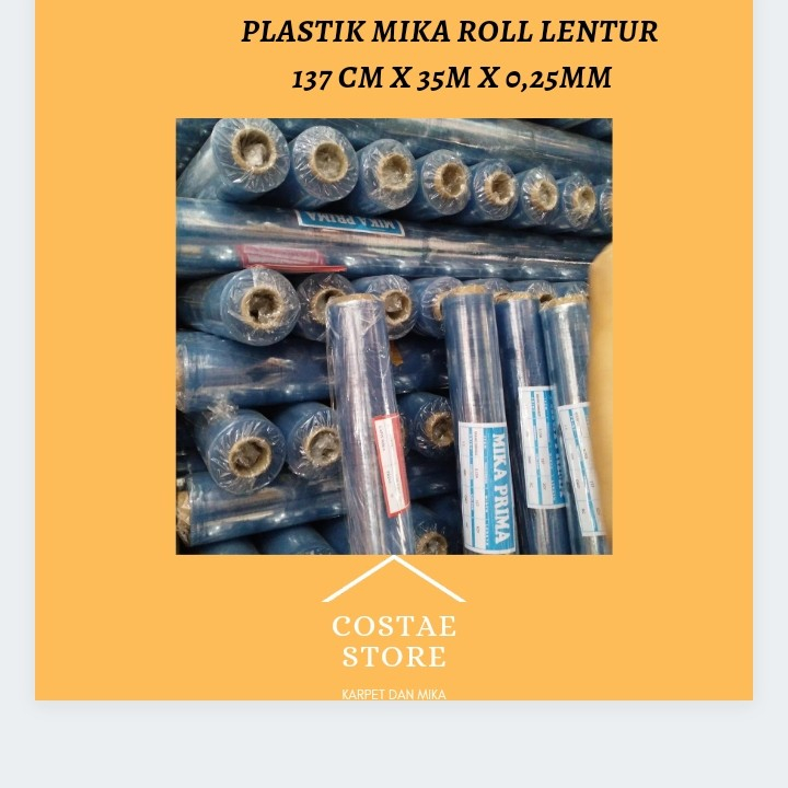 Jual Plastik mika bening lentur roll panjang 35m Lebar 1,37m Tebal 0.25mm | Shopee Indonesia