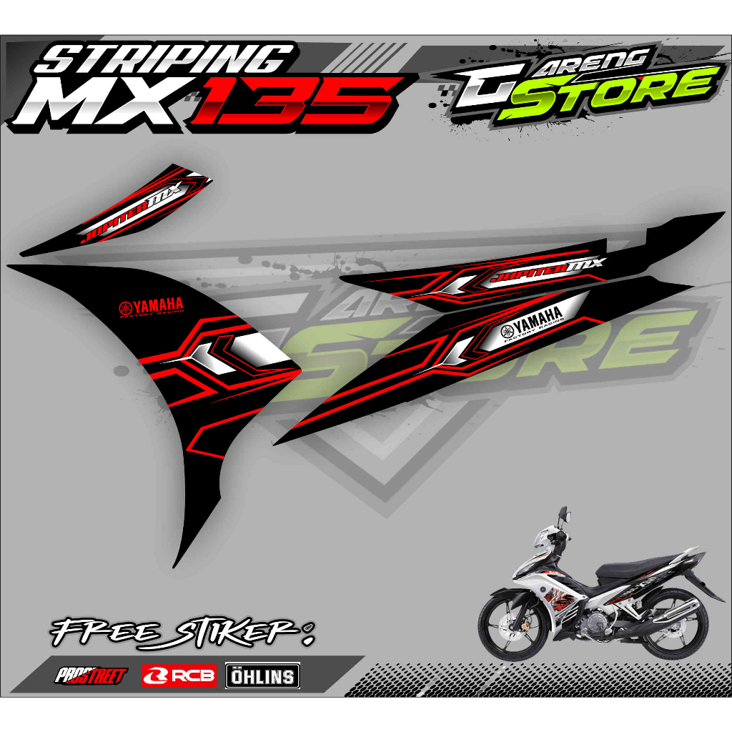 Jual STRIPING VARIASI JUPITER MX 135 OLD / STICKER LIST VARIASI YAMAHA ...