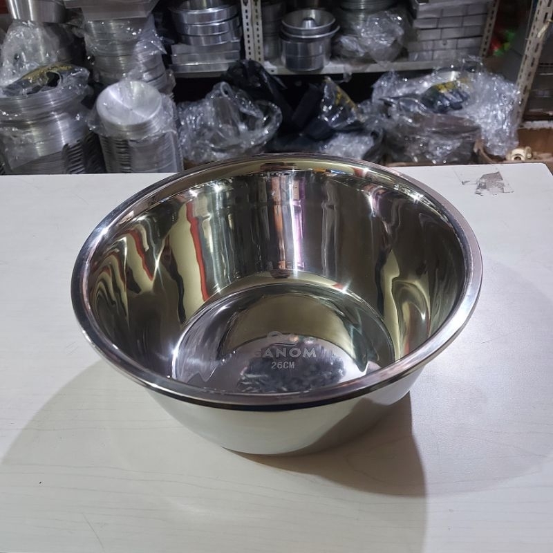 Jual Baskom Stainless 20 cm Tebal / Baskom Dalam / Mangkok Mixing Bowl ...