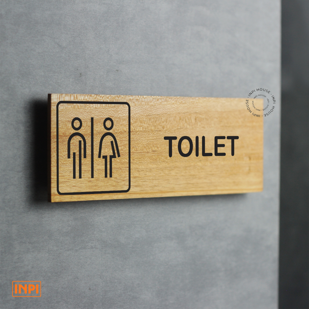 Jual INPI - Sign Kayu Mahoni Sticker Toilet / Restroom | Shopee Indonesia