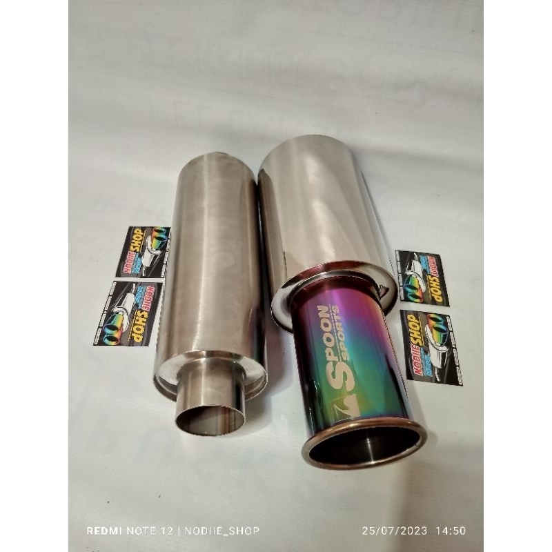 Jual paket hemat knalpot mobil spoon spoort full stainless + resonator ...