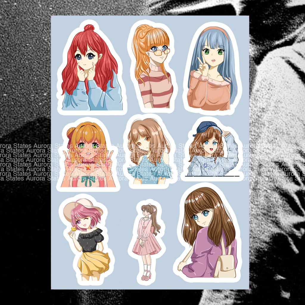Jual Sticker Anime Chibi Girl | Stiker Anime Cute | Sticker Aesthetic ...