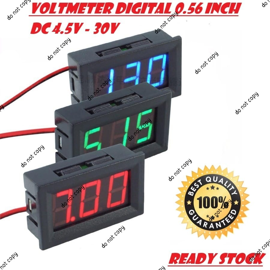 Jual Volmeter DC 4.5V-30V Voltmeter Digital Volt meter 0.56 inch 2 ...