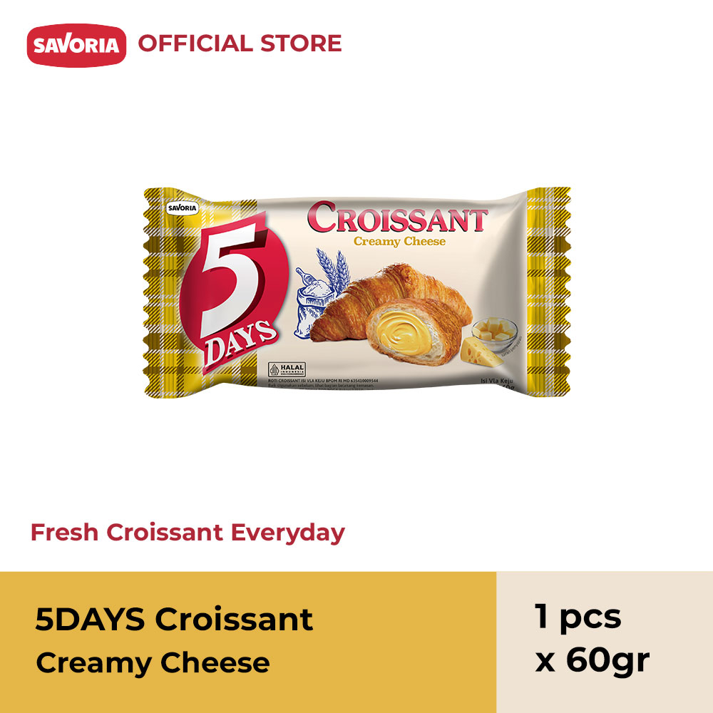 Jual 5 Days Croissant Creamy Cheese - Roti Croisant Isi Krim Keju 60g ...