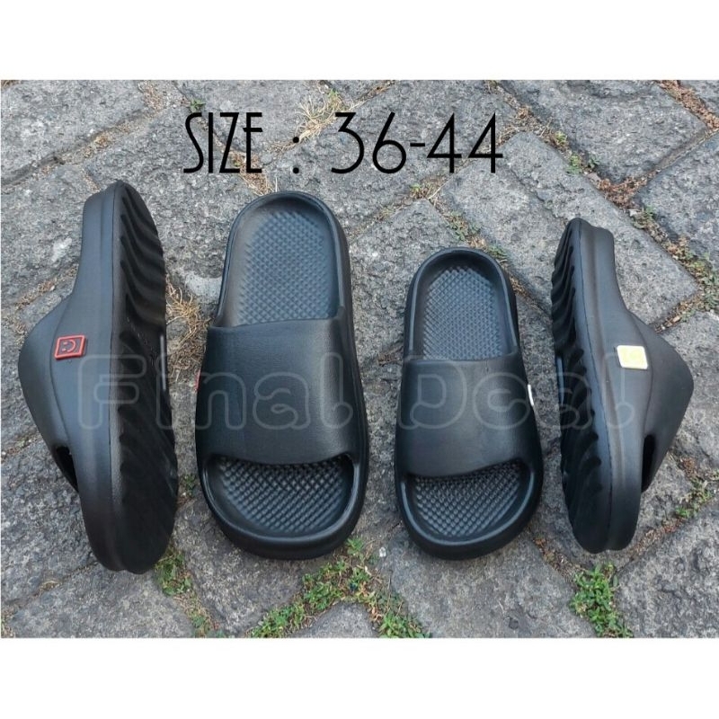 Jual 36-44 Hema Sandal Selop Pria Wanita Hitam Putih Sendal Eva Empuk ...