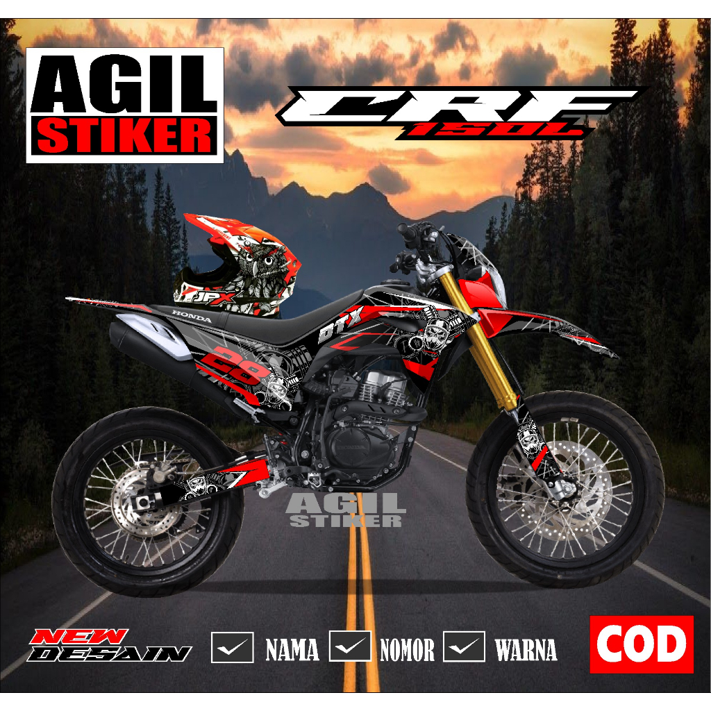 Jual Sticker setiker stiker decal CRF 150 L minimalis Fullbody-Dekal ...