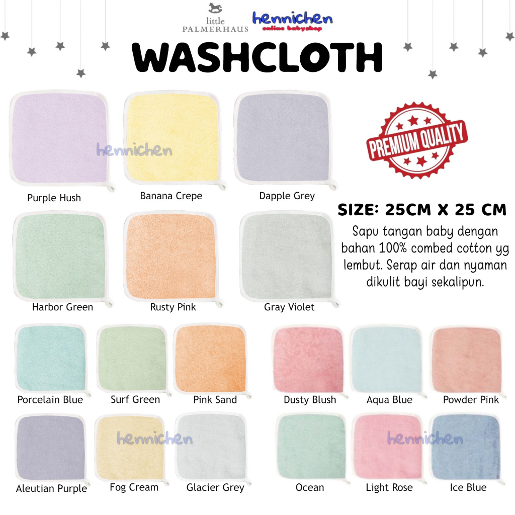 Jual Little Palmerhaus waslap anak WASHCLOTH BAMBOO SAPU TANGAN BAYI ...