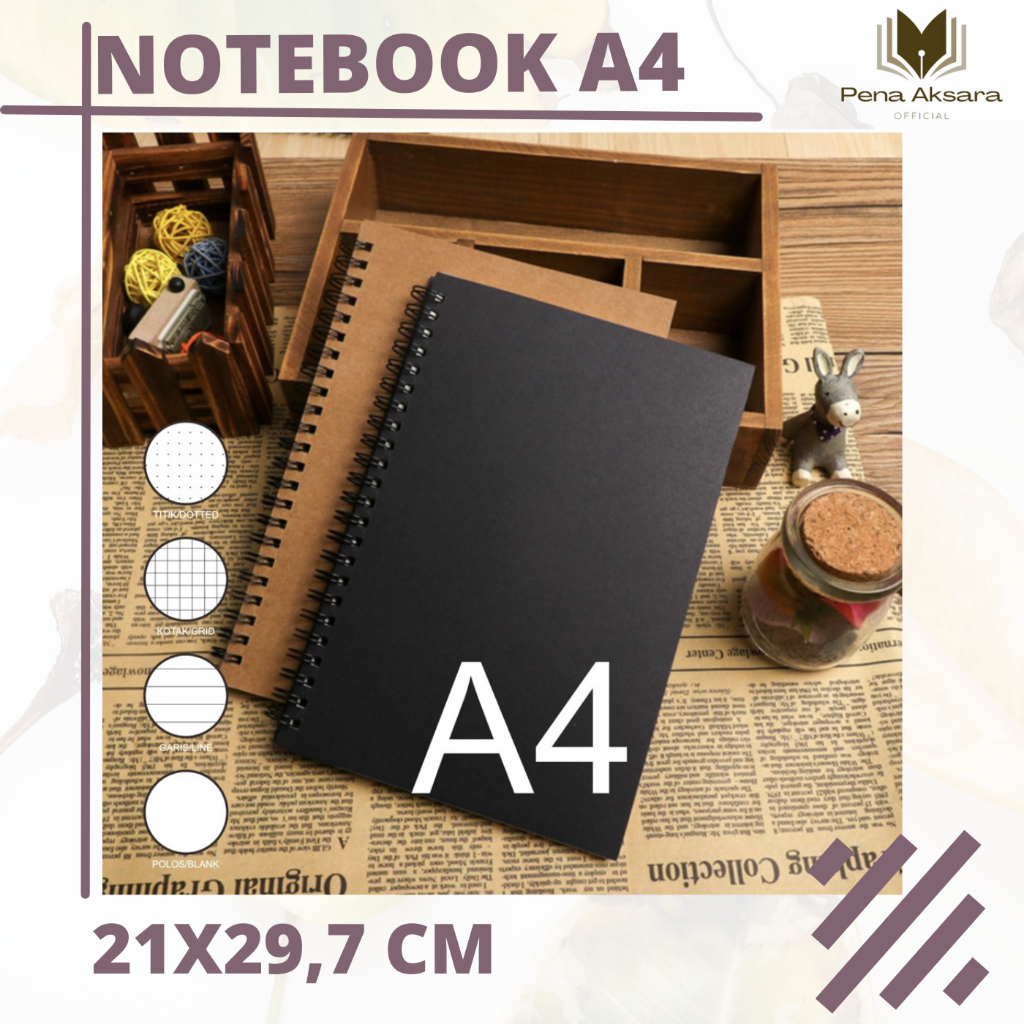 Jual Notebook Jurnal A4 (29,7x21cm) Untuk Mencatat dan Menggambar ...