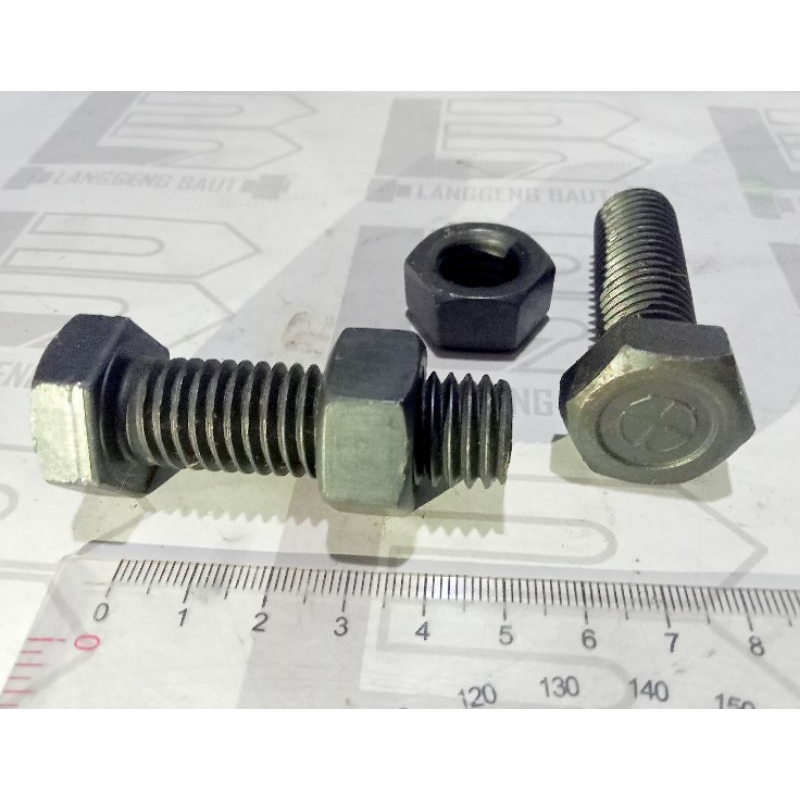 Jual Mur Baut NC 5/8 x 2 / Kunci 23 Panjang 5cm Hitam 5/8x2 | Shopee ...