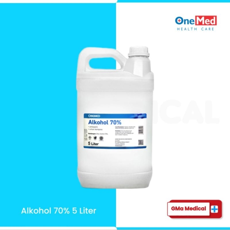 Jual Alkohol 70% Onemed 5 Liter Alcohol Antiseptik / Galon | Shopee ...