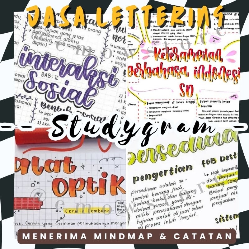 Jual JASTUL BUKU CATATAN TULISAN TANGAN HEADER DAN LETTERING MINDMAP ...