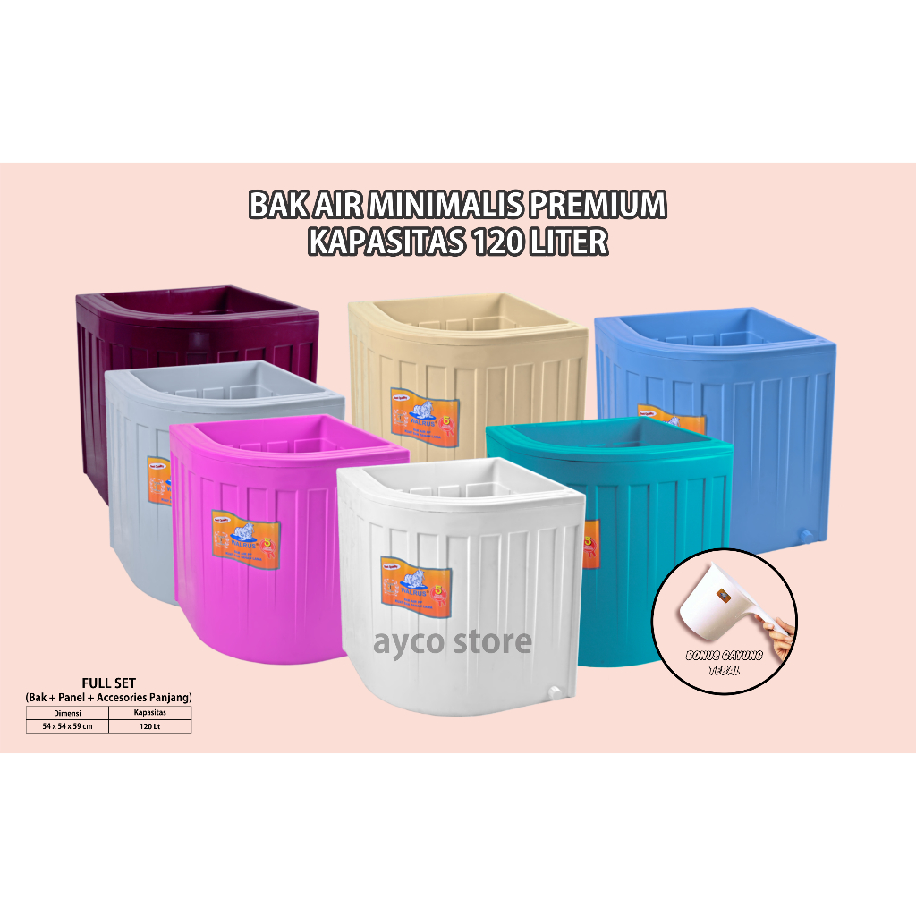 Jual Bak Mandi / Bak Air Minimalis Premium Merk Walrus + Bonus Gayung - (plus panel/casing full ...