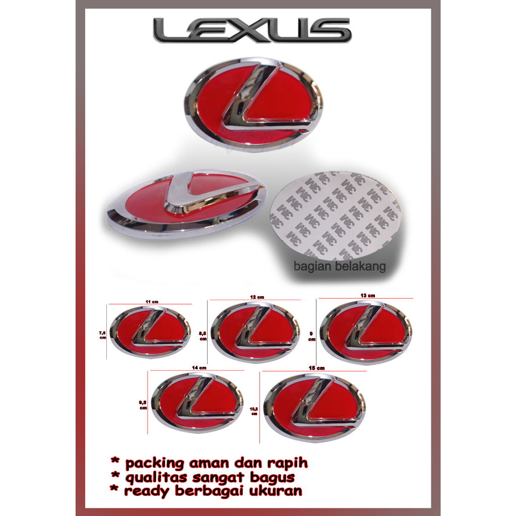 Jual Emblem Logo Mobil Toyota Lexus Merah Best Quality Per Pcs | Shopee ...