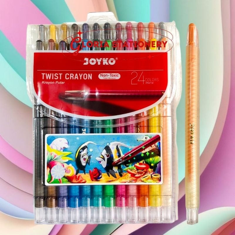 Jual Joyko crayon putar 24 warna/ Twist Crayon 24 colour Joyko | Shopee ...