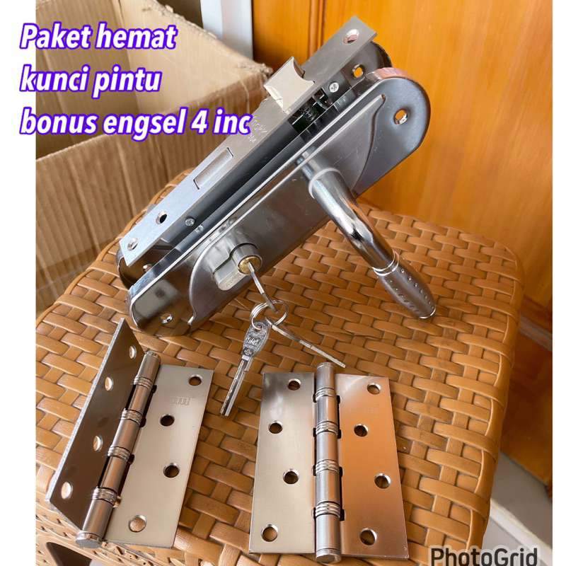 Jual KUNCI PINTU HANDLE PINTU TANGGUNG BONUS ENGSEL PAKET HEMAT KUNCI ...