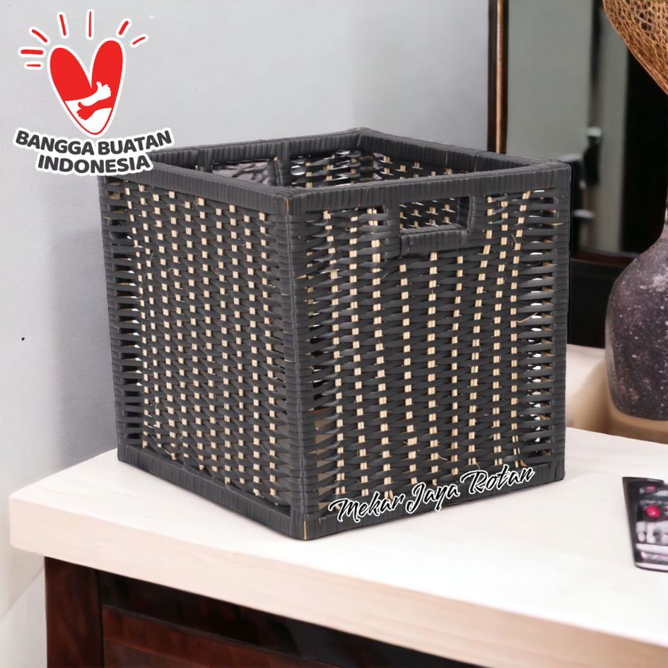Jual Laci Box Rotan Anyaman Rotan Sintetis/ Kotak Penyimpanan Keranjang ...