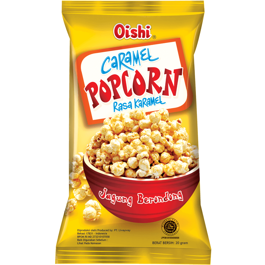 Jual ( BERKAH ) Oishi Popcorn 20gr Belgian Butter Coklat Caramel Snack ...
