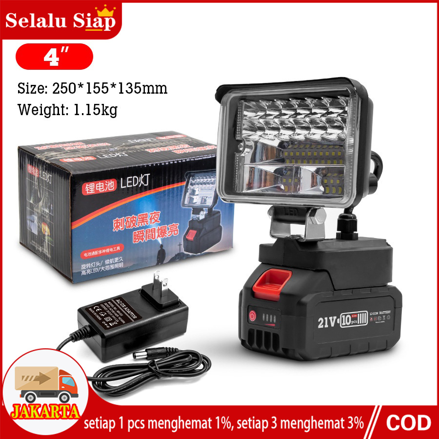 Jual 4 inch LED Lampu Cordless Antarmuka Baterai Lampu Baterai Litium ...