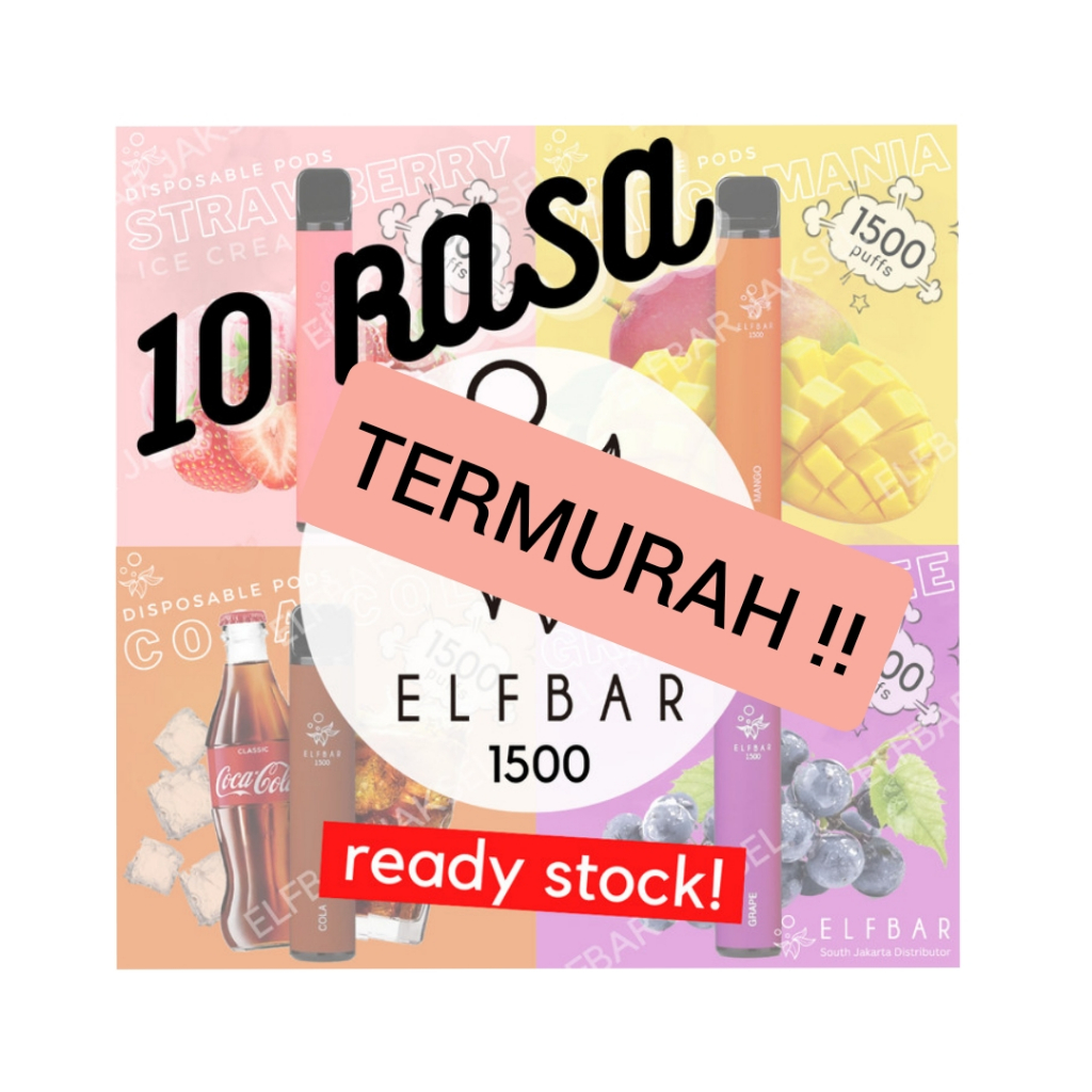 Jual ELF BAR 1500 PUFFS ALL VARIANTS / ELFBAR 1500/ STRAWBERRY ICE ...