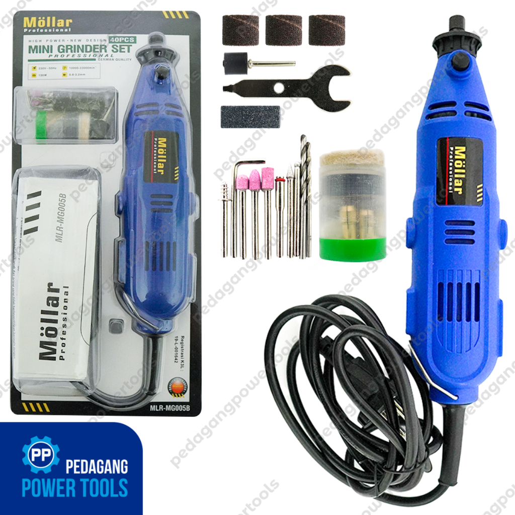 Jual Mollar Mini Die Grinder Set 40 PCS - Gerinda Bor Tuner Listrik ...