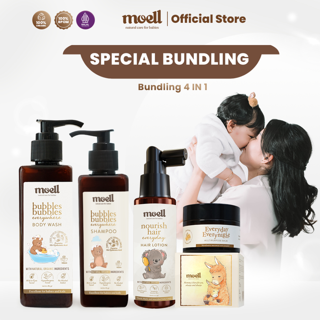 Jual Moell Paket Special Bundling 4 in 1 - SLS Free - Natural Organic ...