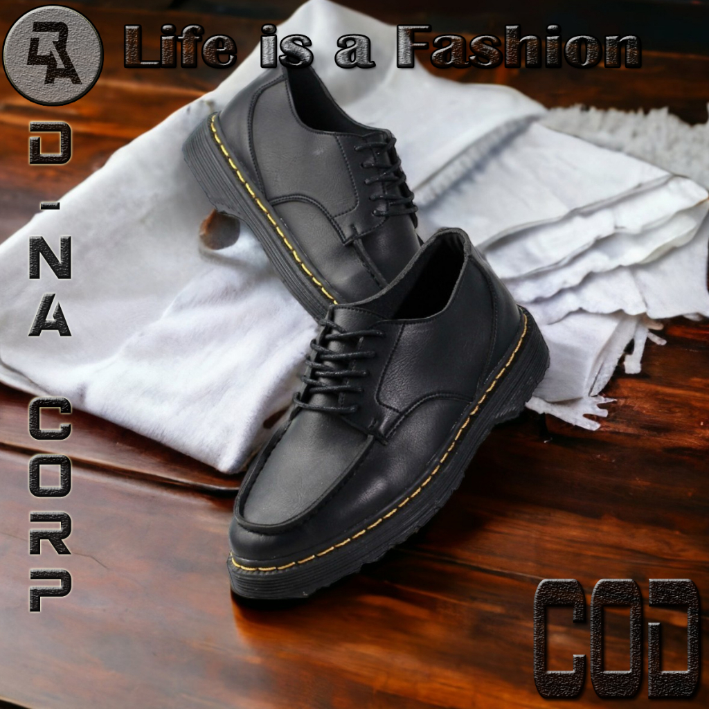 Jual OVERDRIVE Sepatu Formal Docmart Pantofel Pria Oxford Hitam Kerja ...