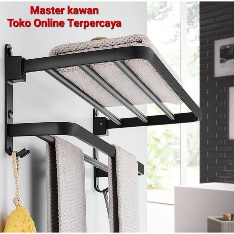 Jual Rak Handuk Lipat Stainless SUS 304 Hitam Black /Rak Handuk ...