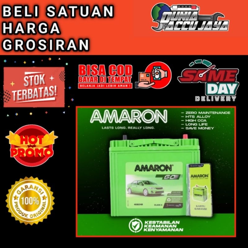 Jual AKI mobil kering AMARON mf ORI NS60 46b24R 45ah Avanza , Veloz , Hilux , Rush , Starlet ...