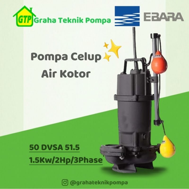 Jual EBARA 50 DVSA 1.5 kW - Submersible Semi-Vortex (Bare Pump Only) | Shopee Indonesia
