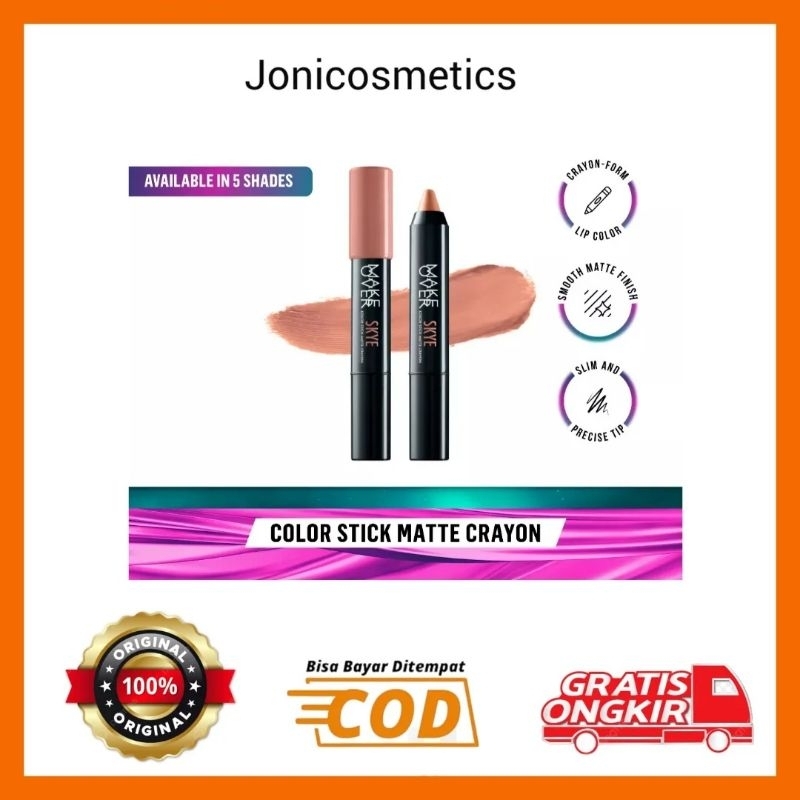Jual Make Over Color Stick Matte Crayon (Skye) | Shopee Indonesia