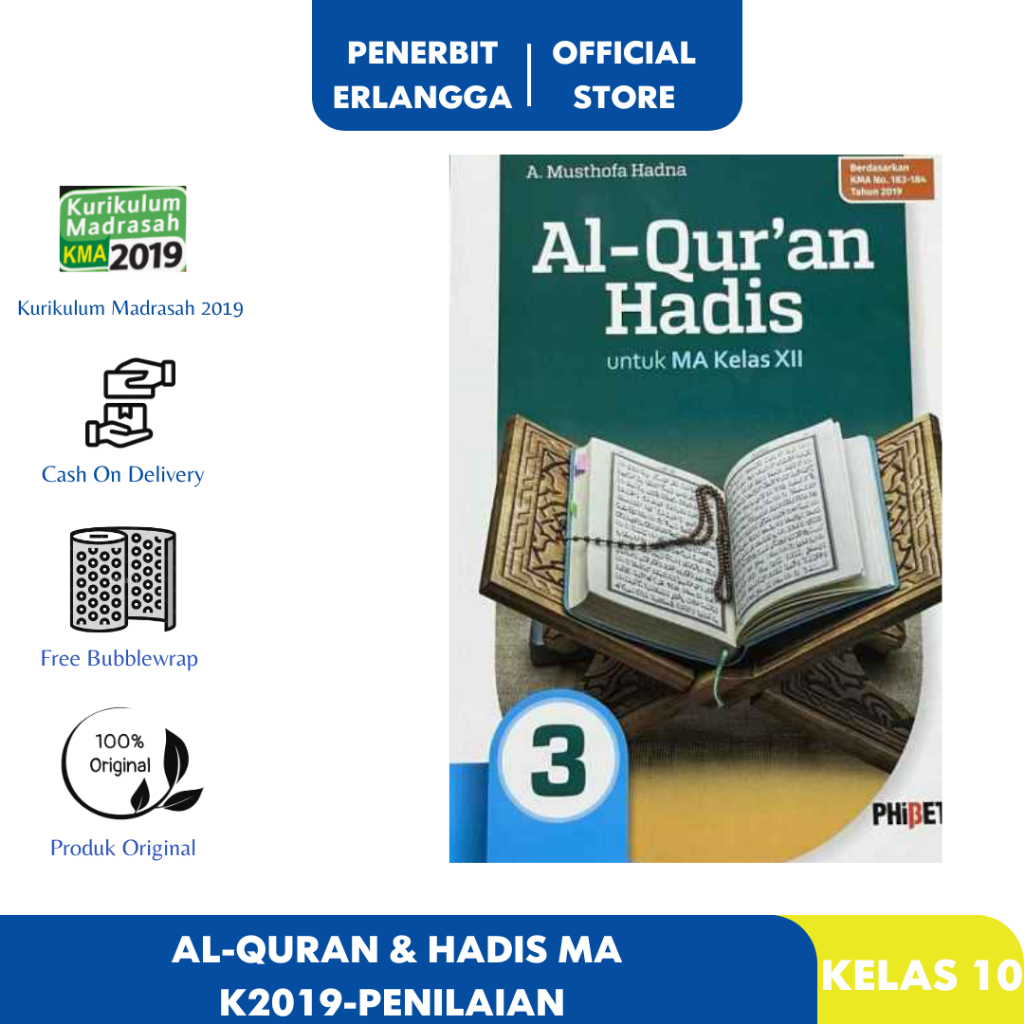 Jual [Erlangga Official] Al- Quran & Hadis Ma Kelas 12 Kurikulum 2019 Lulus Penilaian | Shopee ...