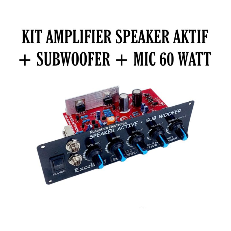 Jual KIT SPEAKER AKTIF 60 WATT PLUS SUBWOOFER PLUS MIC | Shopee Indonesia