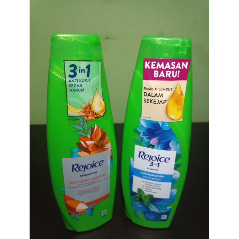 Jual REJOICE SHAMPO 3 IN 1 ANTI KETOMBE/RICH SOFT SMOOTH 340 ML BESAR MURAH | Shopee Indonesia