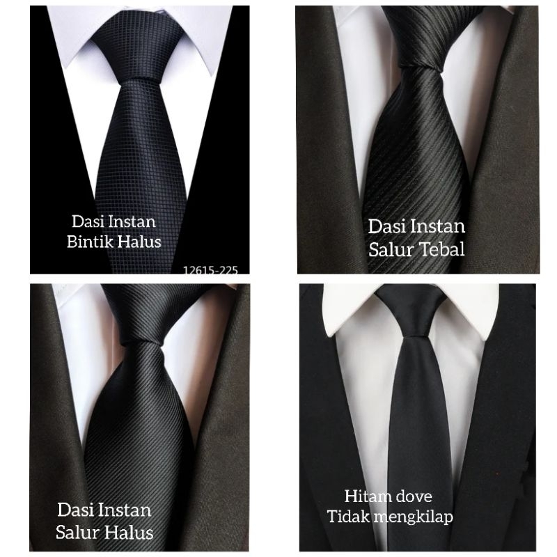 Jual Dasi Instan Pria Wanita Dasi Hitam Langsung Pakai | Shopee Indonesia