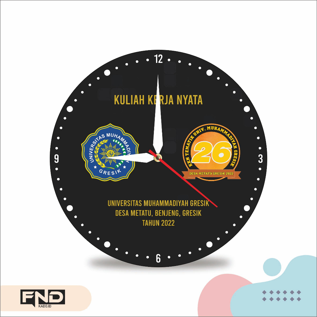 Jual Jam Dinding Custom KKN Jam Dinding PAR Logo Instansi Cinderamata ...