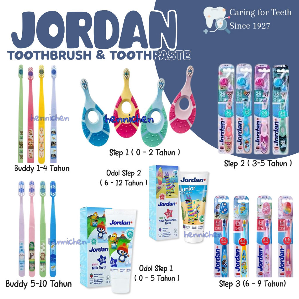 Jual Sikat Gigi Jordan Anak Step 1 / Step 2 / Step 3 / Jordan ...