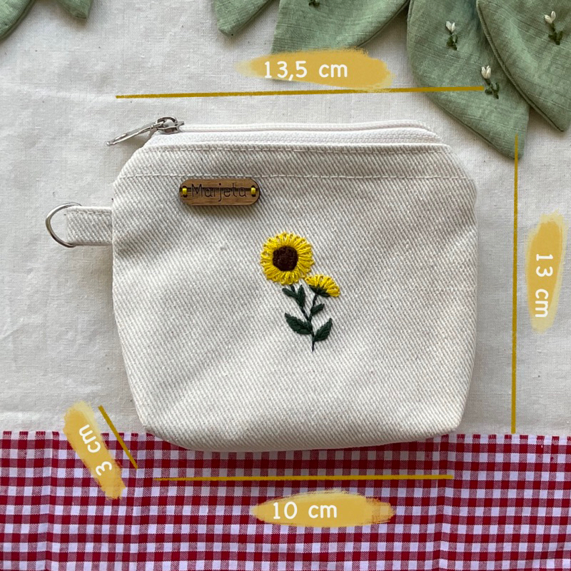 Jual MARJETA dompet kecil mini pouch sunflower series kain kanvas twill ...