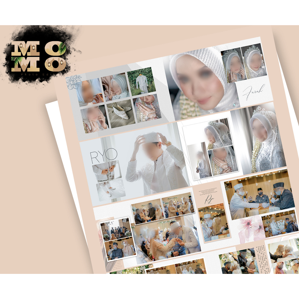 Jual PSD Template wedding album / kolase / foto album uk. 20x30 sambung ...