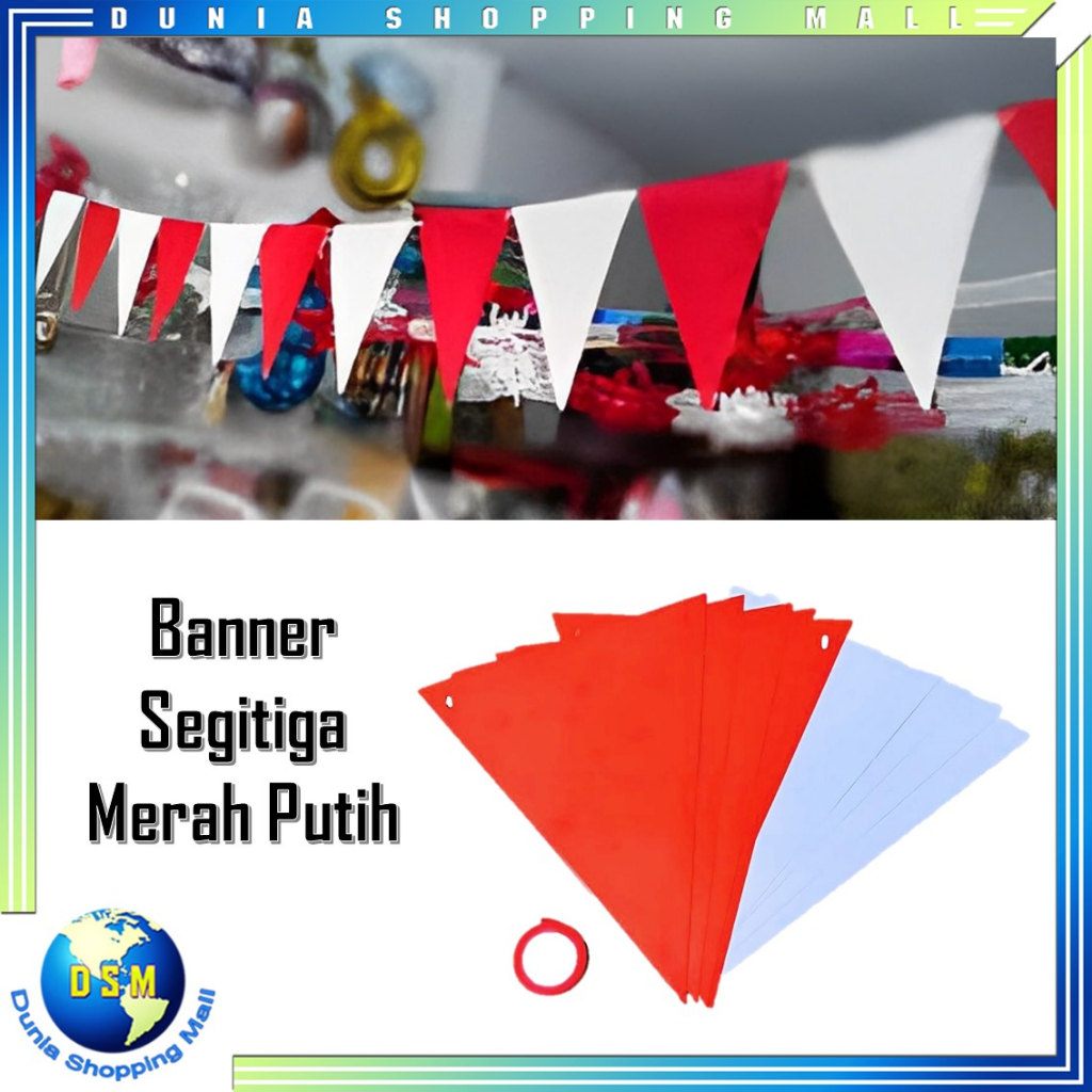 Jual DSM Bendera Merah Putih Segitiga 9 Pcs Ulang Tahun Kemerdekaan Agustus Banner Bunting Flag ...