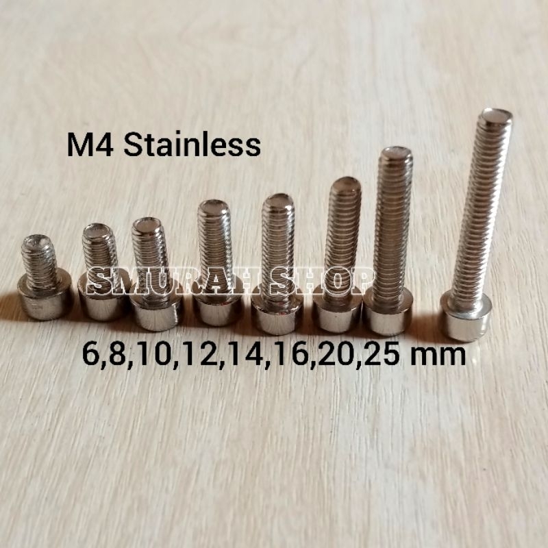 Jual Baut Baut L M4 Stainless 201, 6mm-25mm | Shopee Indonesia